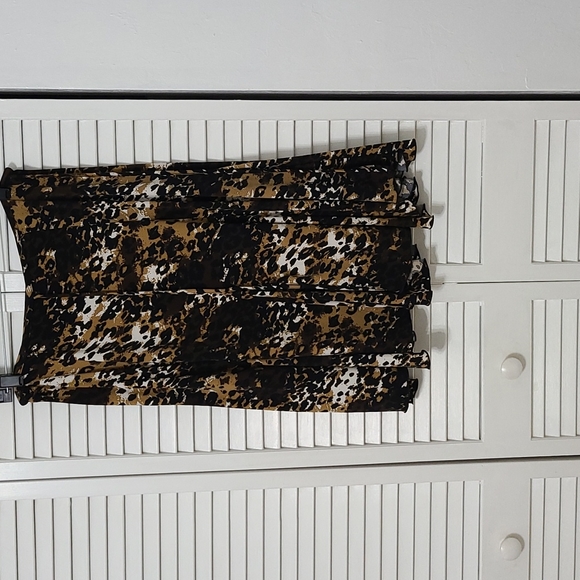 Grace Elements | Skirts | Grace Element A Line Bell Pleated Leapord ...